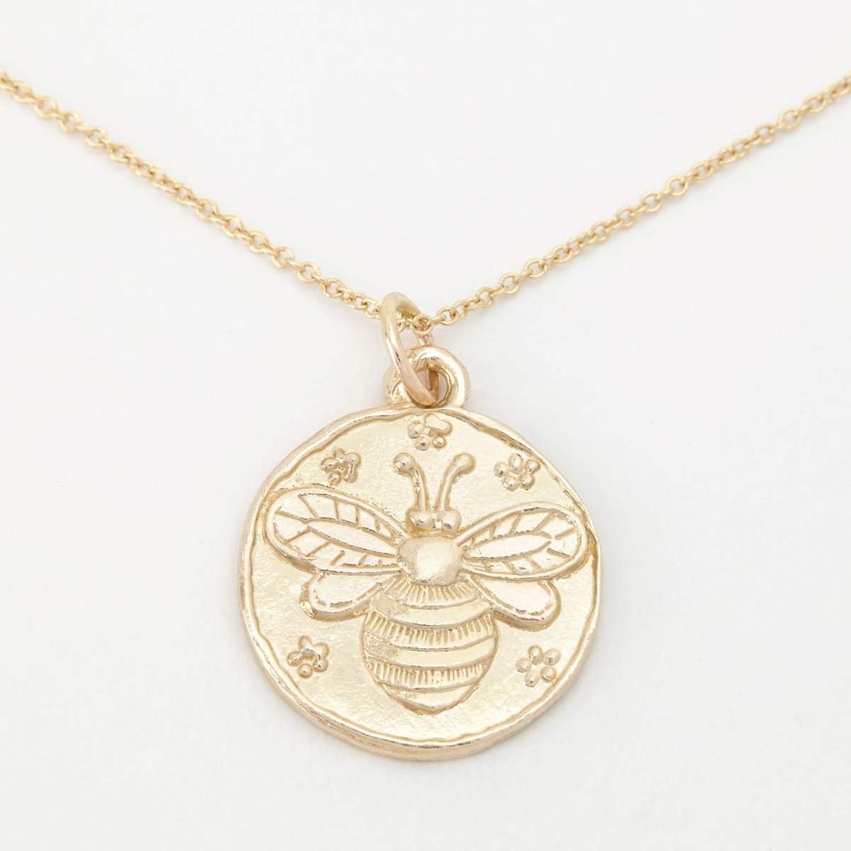 14k Gold Bee Coin Charm – Bee Pendant for Necklace & Bracelet – Helen ...