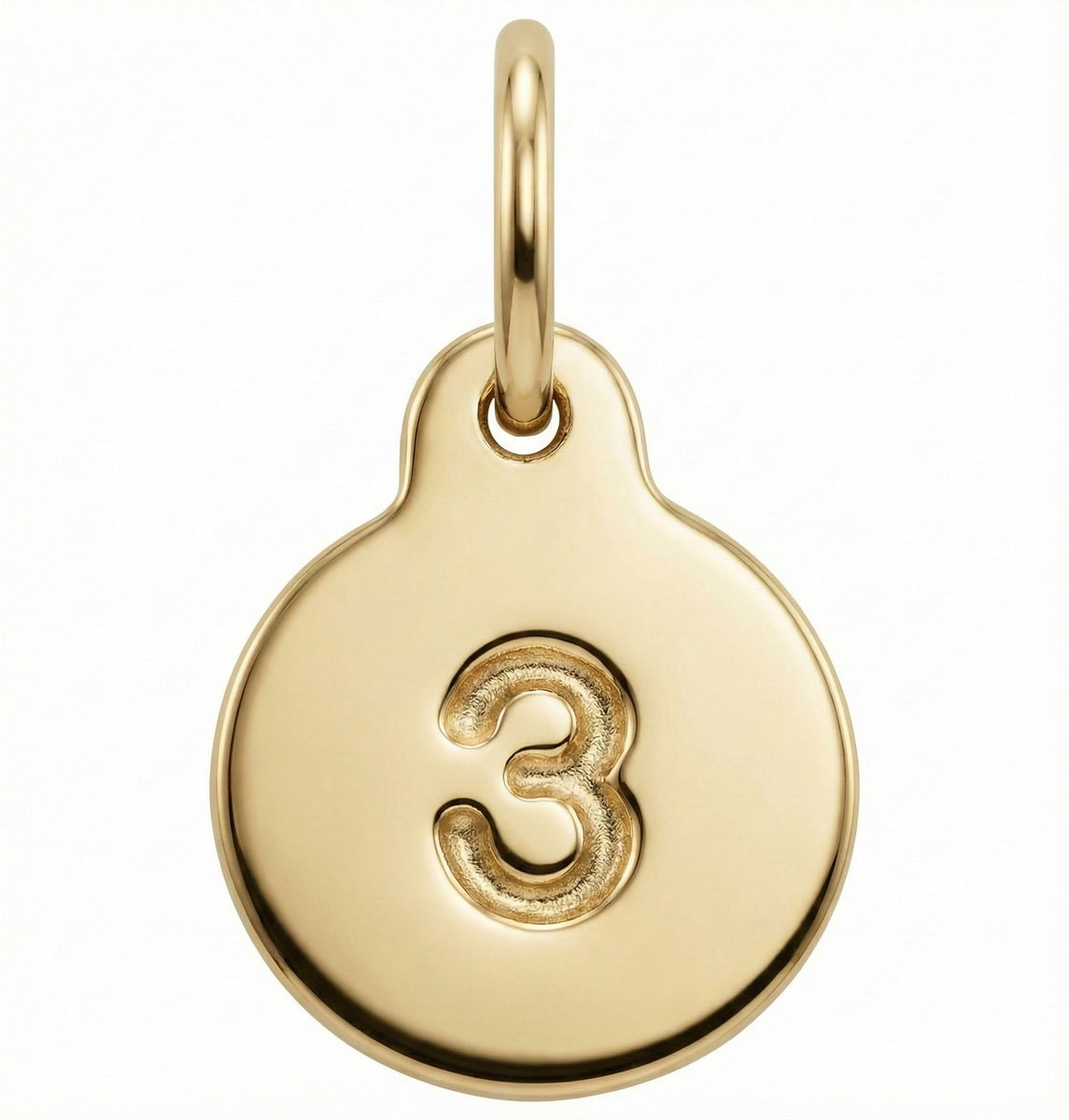 Number 3 Charm Pendant – Solid 14K Gold Personalized Jewelry – Helen ...