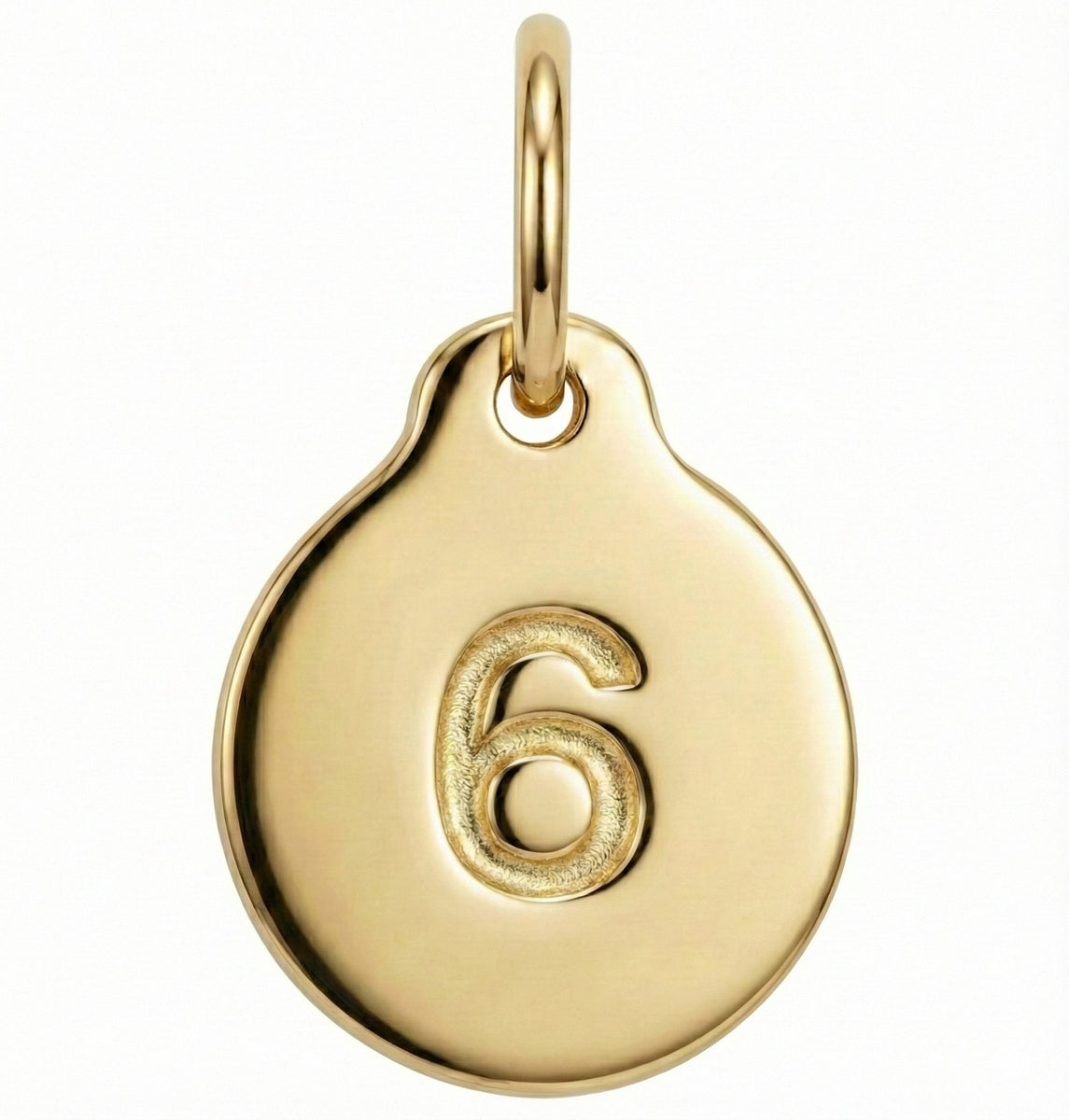 Number 6 Charm Pendant – Gold Lucky Number Bracelet Charm – Helen Ficalora