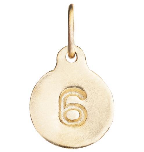 Number 6 Charm Pendant – Gold Lucky Number Bracelet Charm – Helen Ficalora