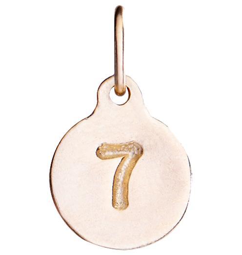 14k Gold Number 7 Charm Pendant – Lucky Number 7 Necklace Charm – Helen ...