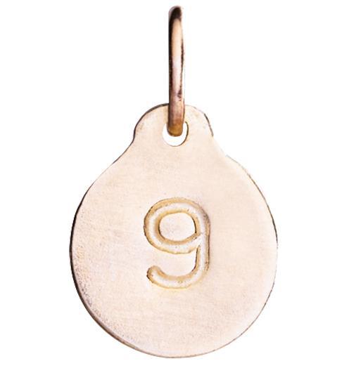 Number 9 Charm Pendant – 14k Gold Lucky Number Necklace – Helen Ficalora