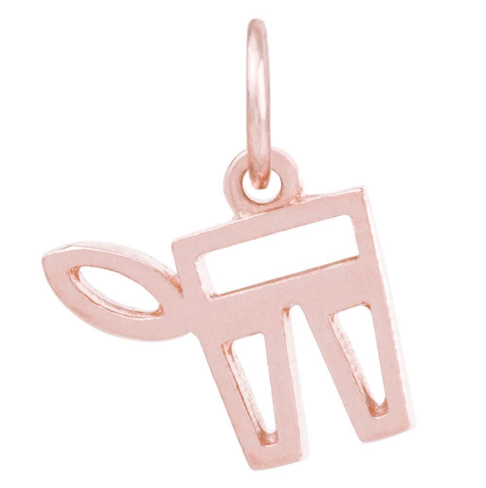 Solid 14k Gold Chai Outline Necklace Charm | Cutout Hebrew Pendant ...