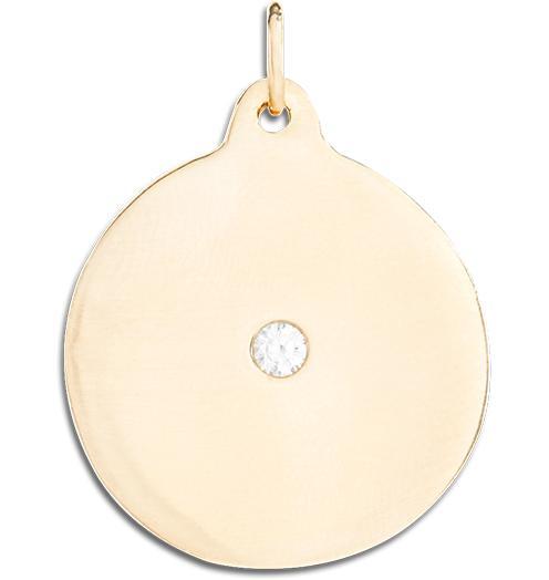 Large Disk Charm With Diamond – Helen Ficalora