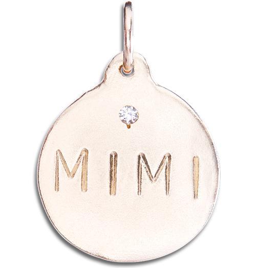 Mimi Disk Charm With Diamond | Gold Mimi Necklace Pendant – Helen Ficalora