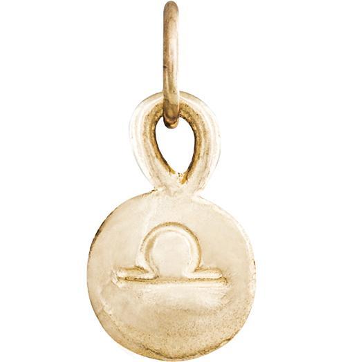 14k Gold Libra Zodiac Charm | Small Astrology Pendant – Helen Ficalora