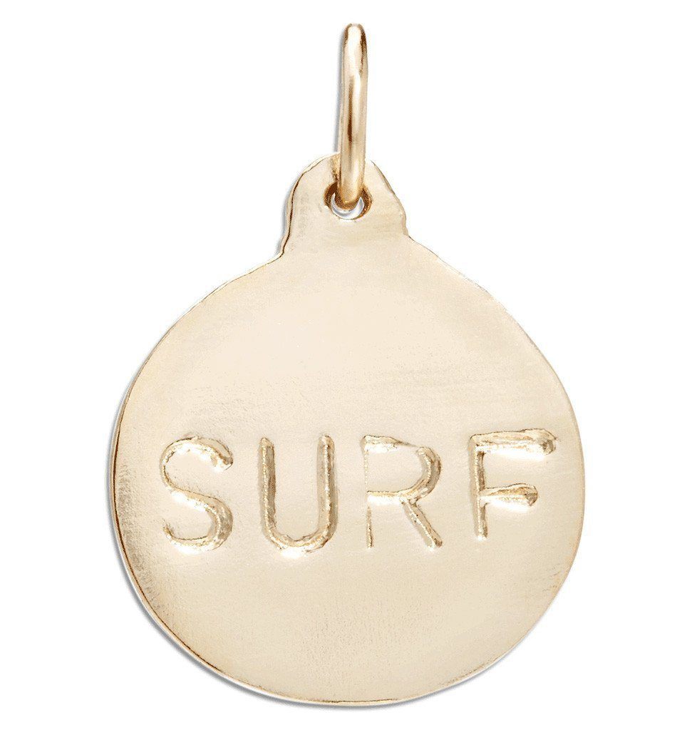 14k Gold Surf Disk Charm – Personalized Jewelry for Beach Lovers ...