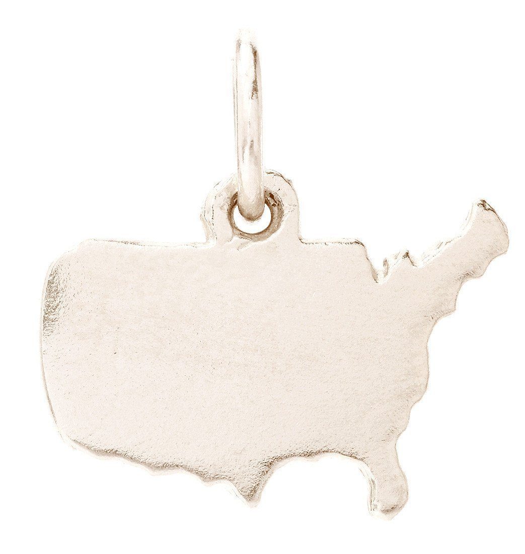 14k Gold Map of USA Charm | Helen Ficalora