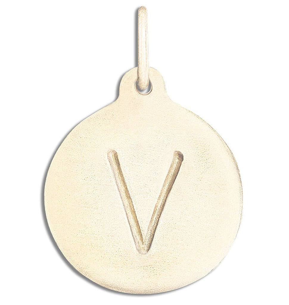 V letter gold pendant store